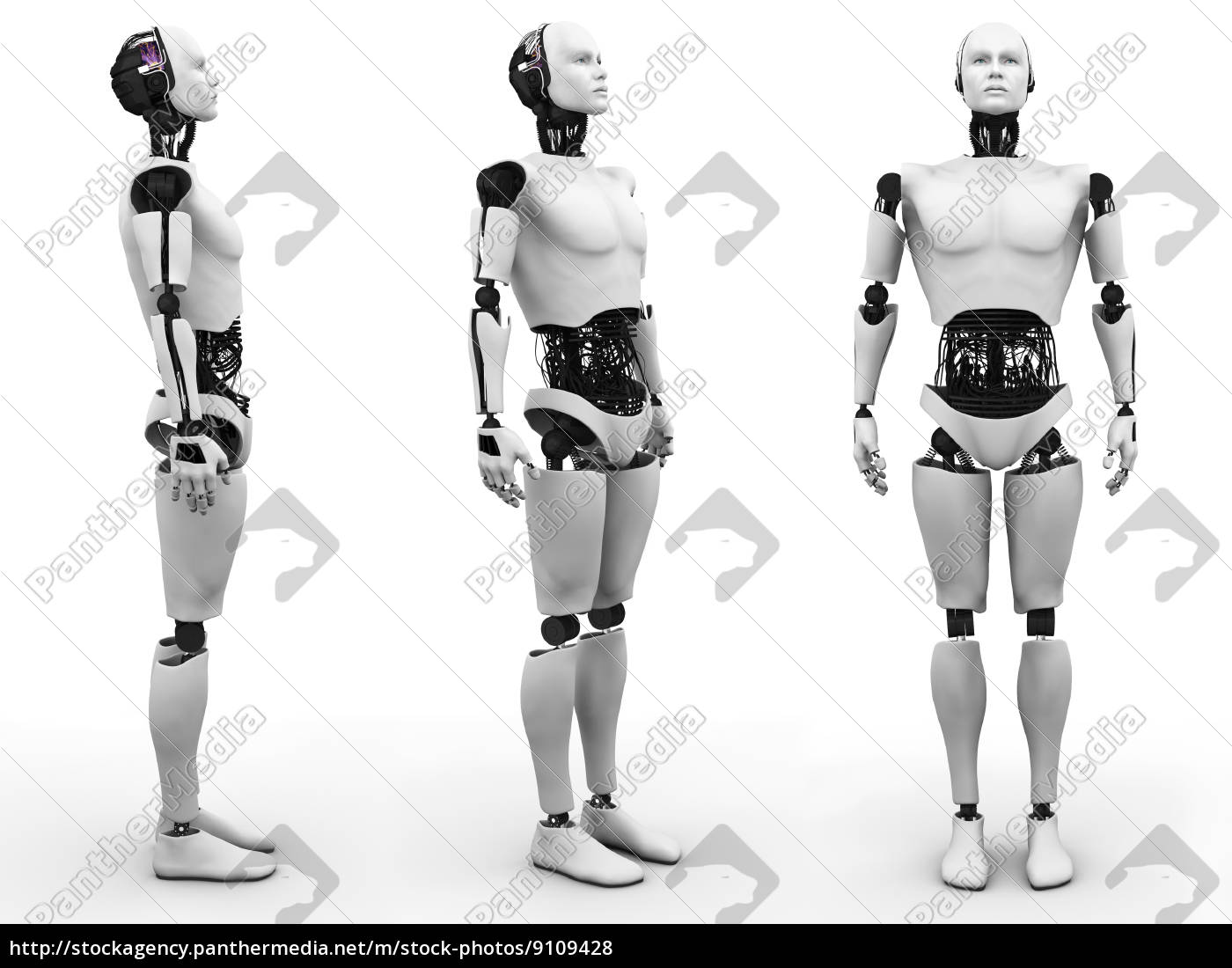 männlich roboter stehend drei verschiedenen - Lizenzfreies Foto ... männlich roboter stehend drei verschiedenen - Lizenzfreies Foto ...